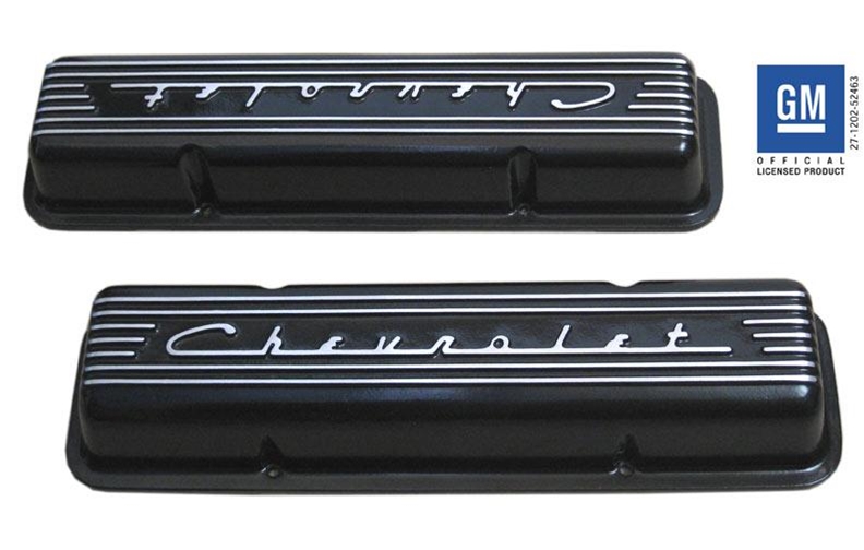 Chevy Small Block Pre-1986,CHEVROLET Script & Fins Valve Covers